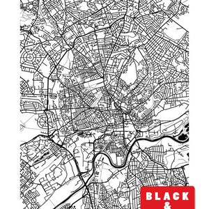 Nottingham Map Print - UK Wall Art - England Poster - Etsy