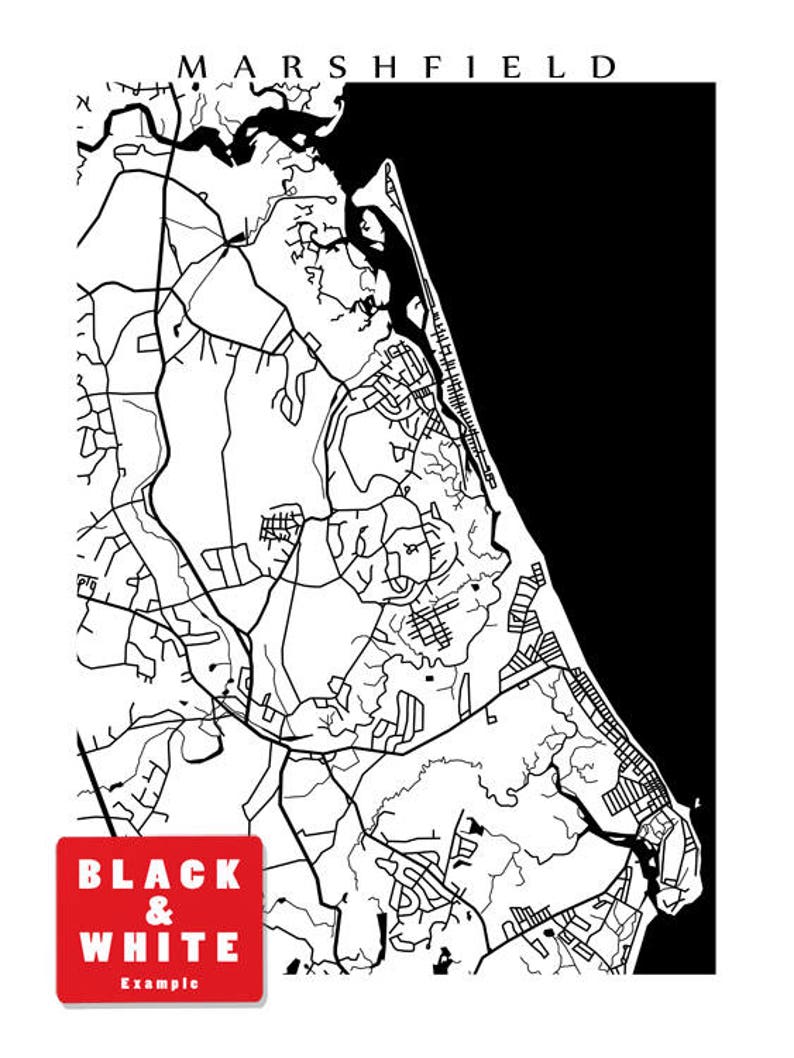 Marshfield MA Map Print Massachusetts Poster - Etsy
