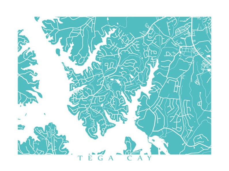 Tega Cay SC Map Print South Carolina Poster Art - Etsy