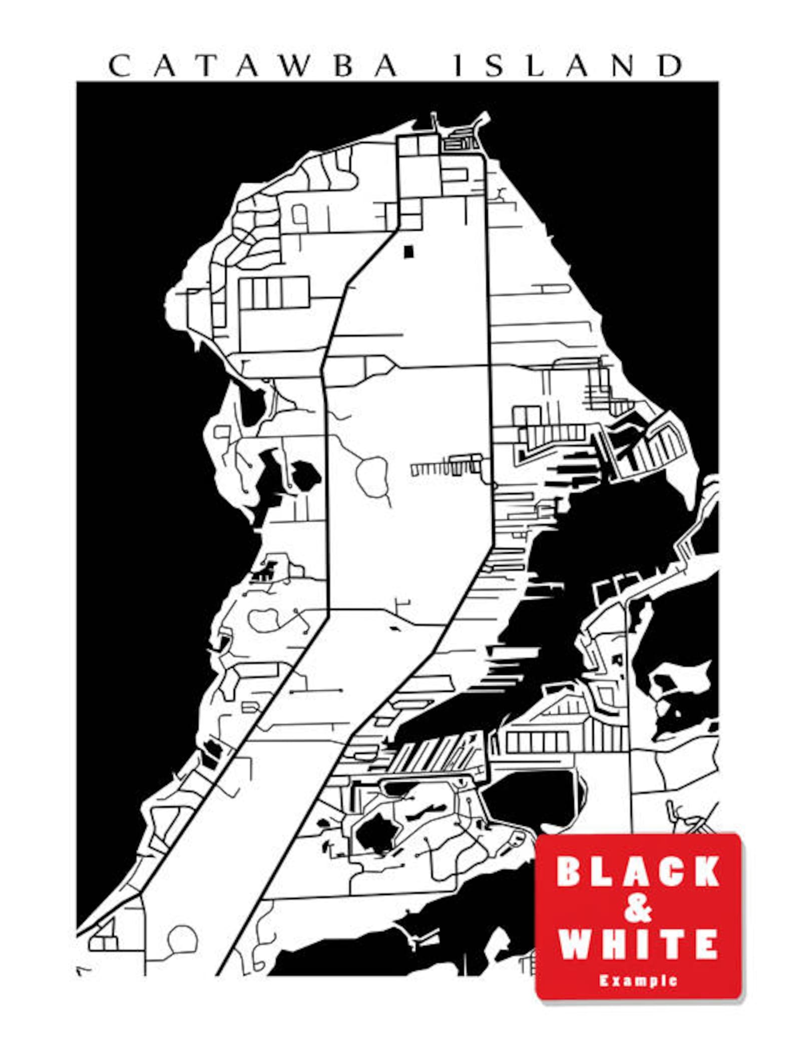 Catawba Island Map Ohio Poster Print - Etsy