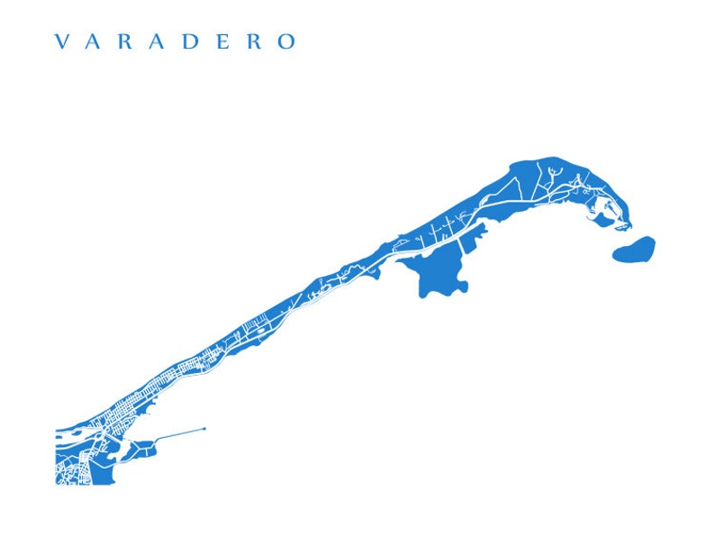 Varadero Map Print Cuba Poster - Etsy