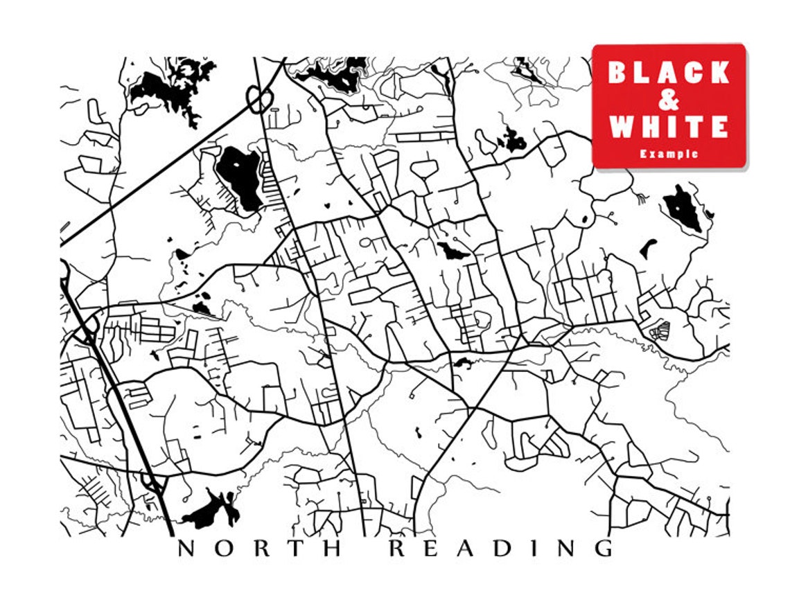 North Reading Massachusetts Map Print | Etsy
