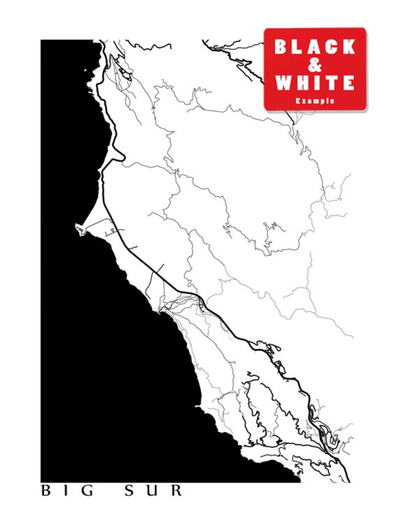 Big Sur Map Print - California Poster - Etsy