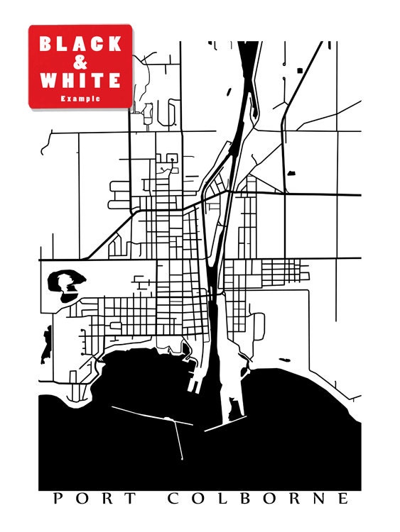 Port Colborne, ON Map - Canada Wall Art - Ontario - Niagara Region - Etsy