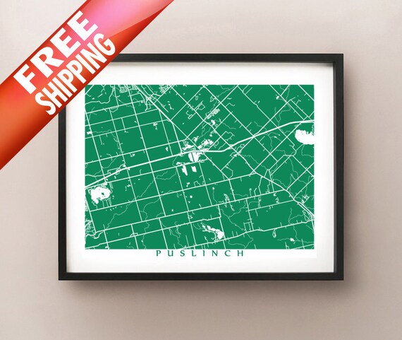Puslinch ON Map Ontario Poster Art - Etsy UK