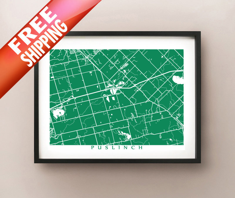 Puslinch ON Map Ontario poster art | Etsy