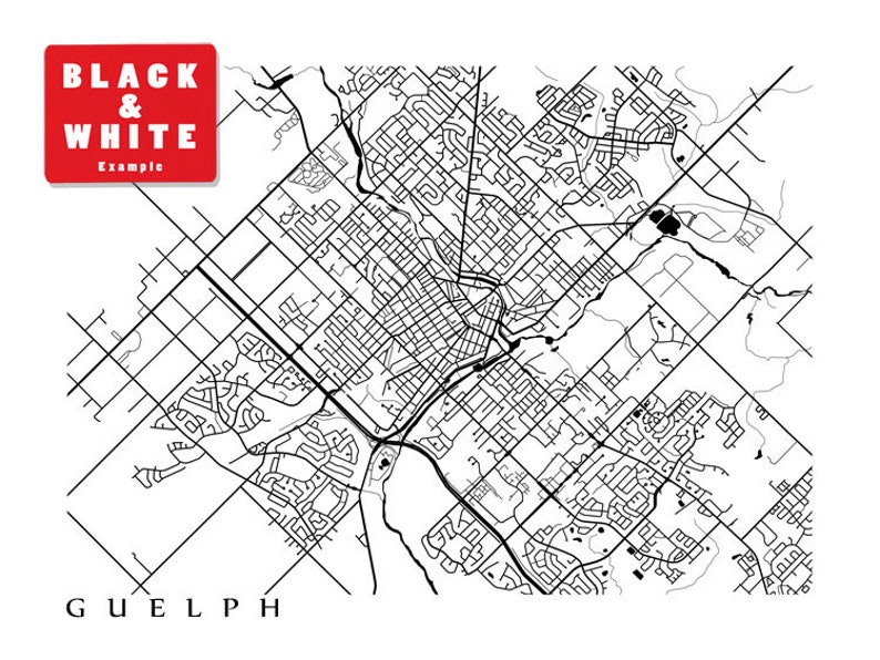 Guelph ON Map Art Print - Etsy