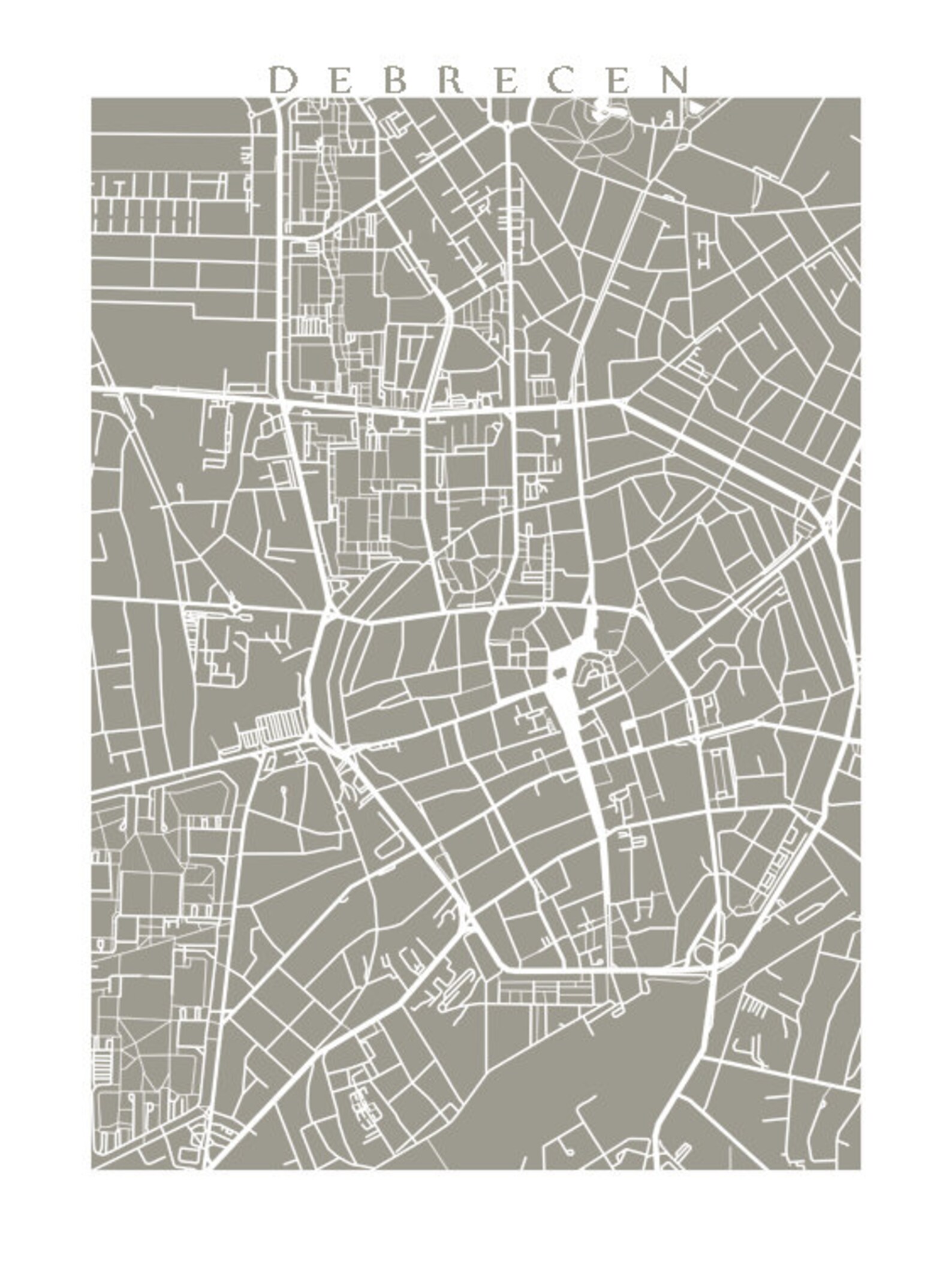 Debrecen, Hungary Map Print - Etsy