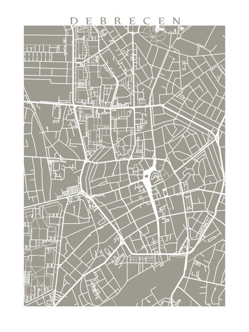 Debrecen Hungary Map Print - Etsy