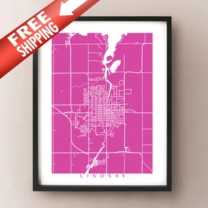 Lindsay, ON - Kawartha Lakes, Ontario Map Print - Etsy