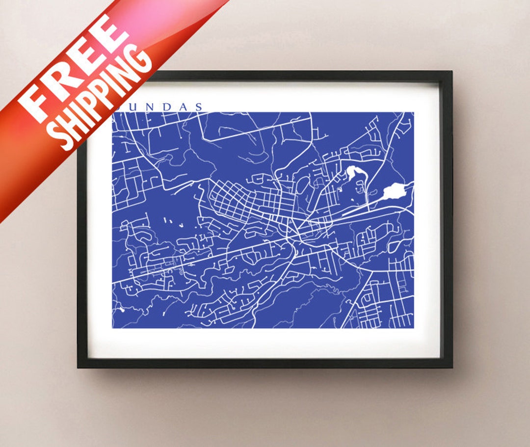 Dundas Map - Hamilton, Ontario Poster Art - Etsy