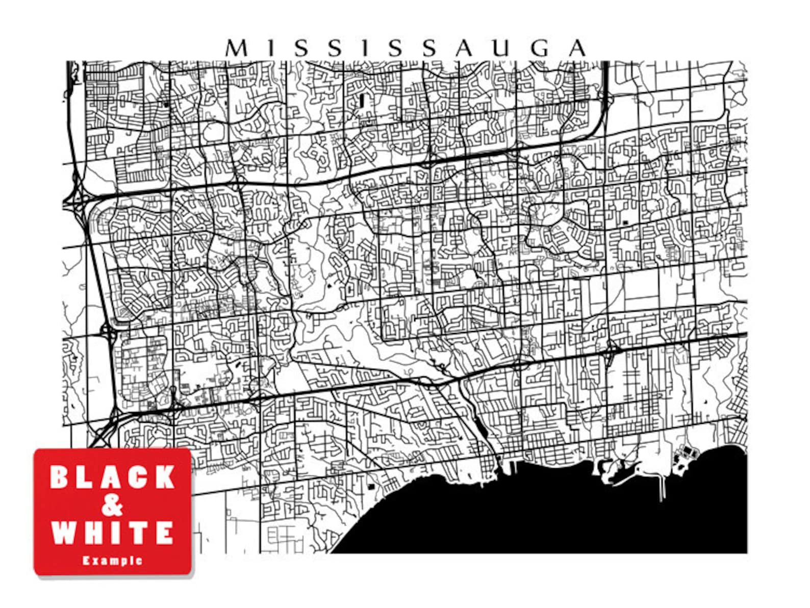 Mississauga Map Print - Ontario, Canada Art Poster - Etsy