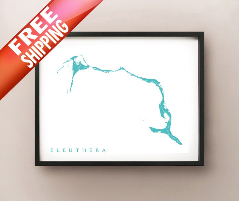 Eleuthera Island Map Print - Bahamas - Etsy