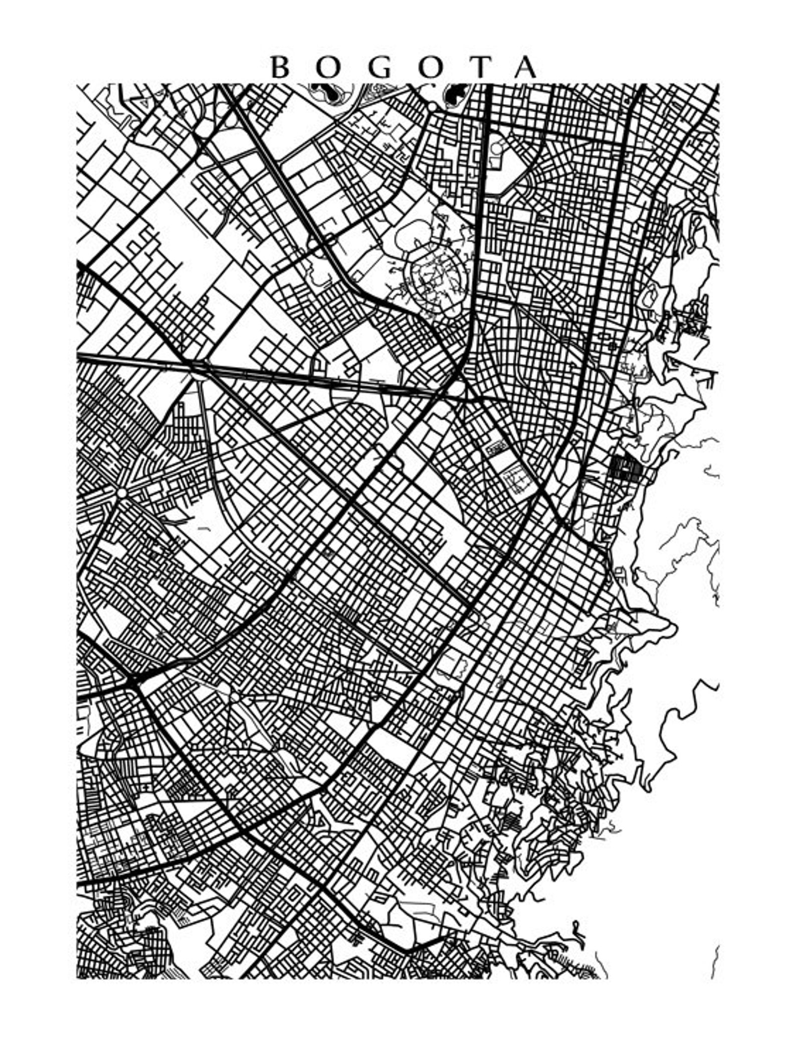 Bogota Map Print - Etsy