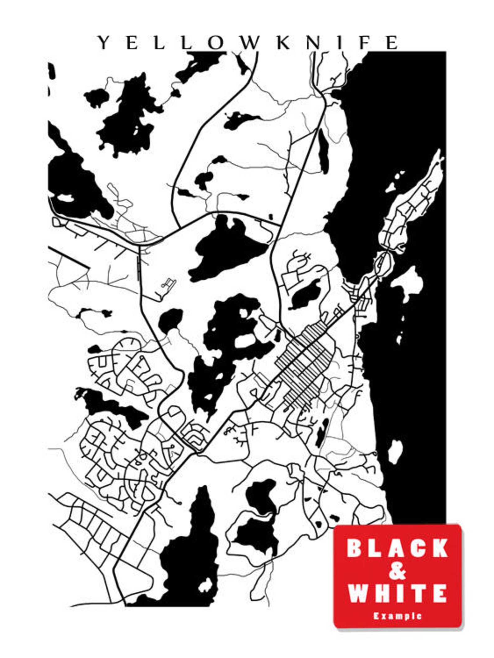Yellowknife Map Print Northwest Territories, Canada Art Poster - Etsy