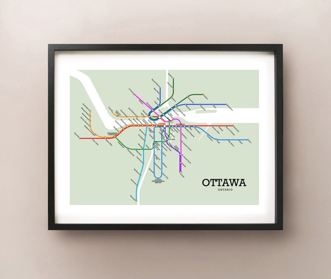 Ottawa Metro Fictional Subway Style Map Art Print - Etsy