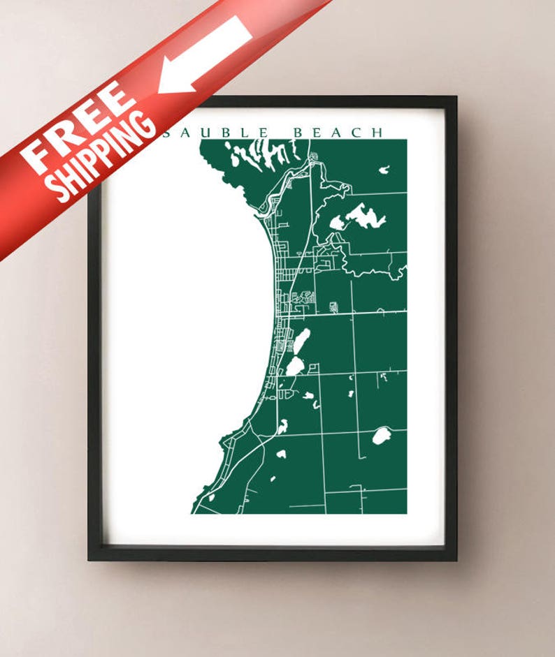 Sauble Beach, Bruce County, Ontario Map Print - Etsy