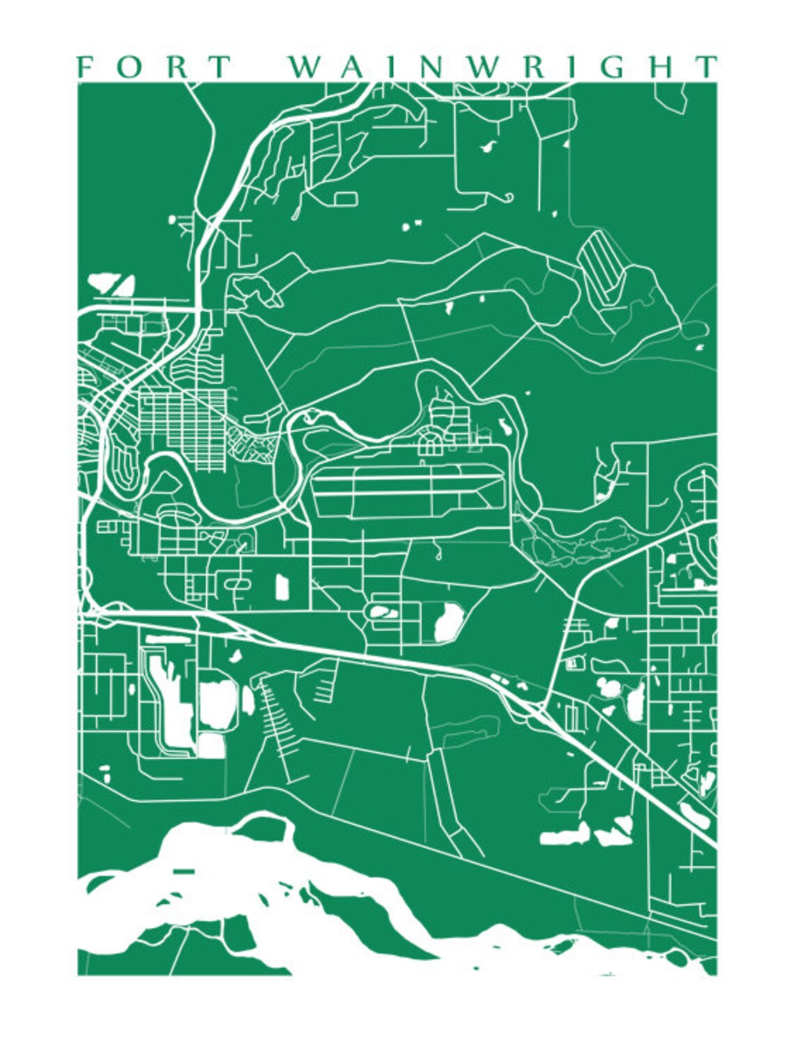 Fort Wainwright Fairbanks Alaska Map - Etsy