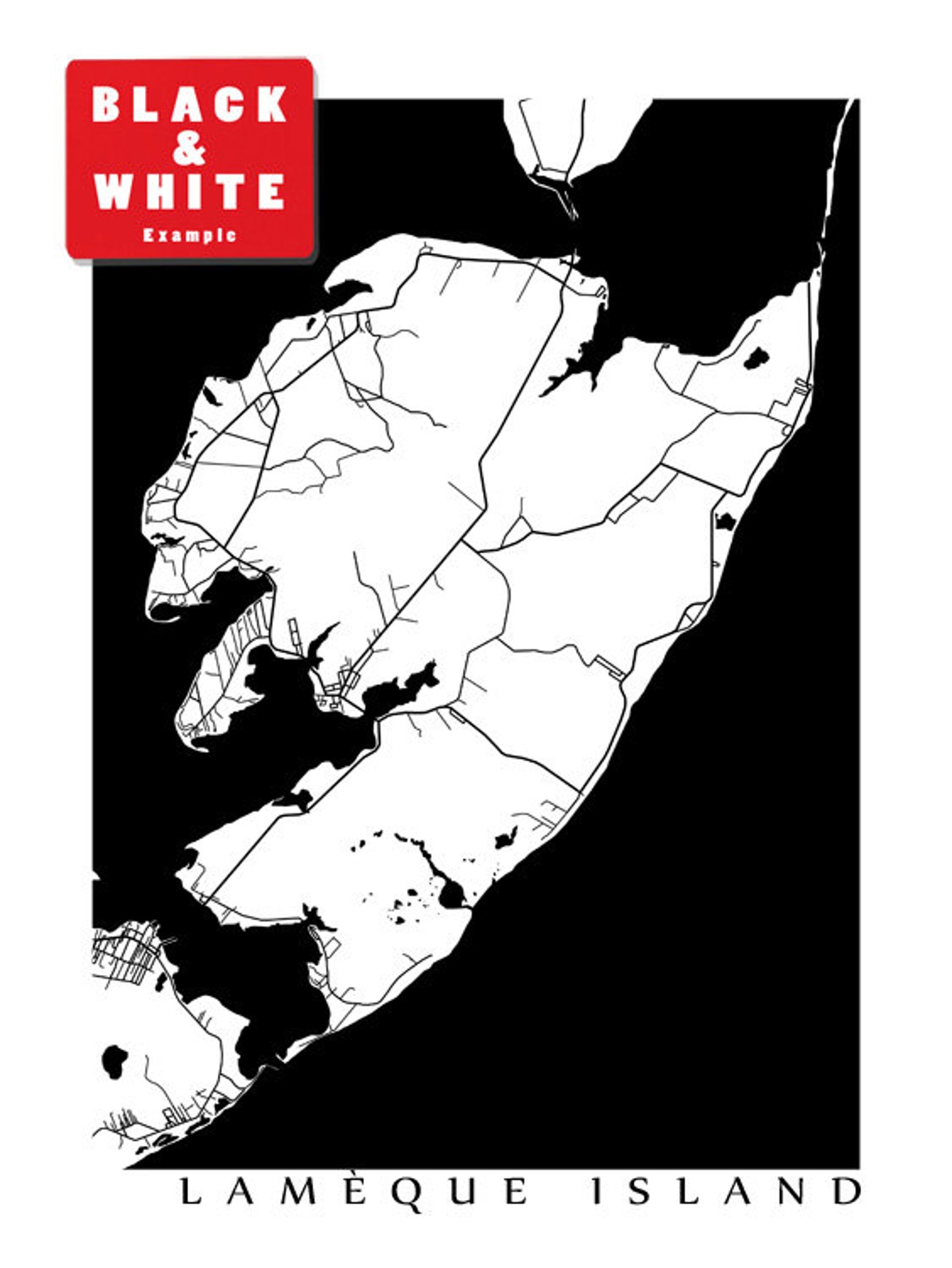 Lamèque Island Map New Brunswick Art Poster - Etsy