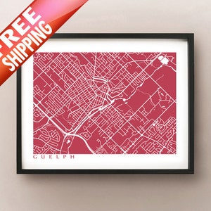 Guelph, Downtown Map - Ontario Poster Art - Etsy