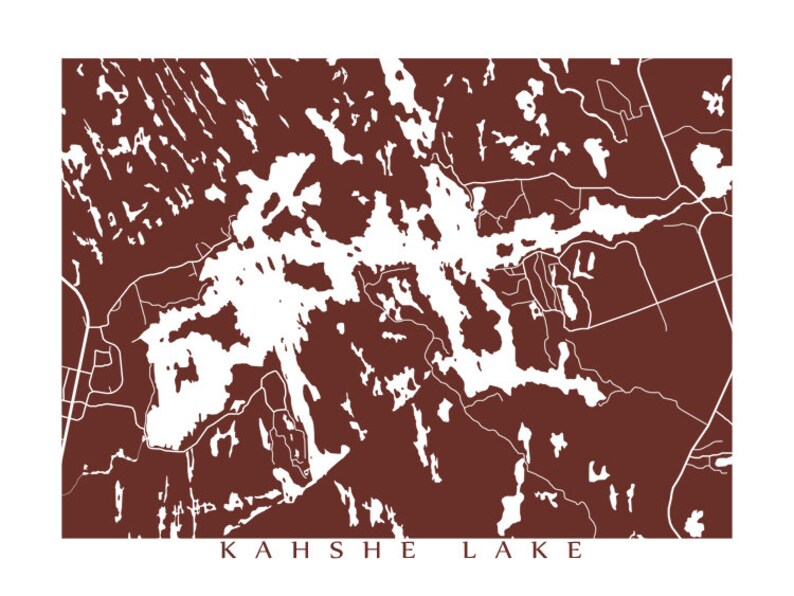 Kahshe Lake Muskoka Ontario Map Print - Etsy