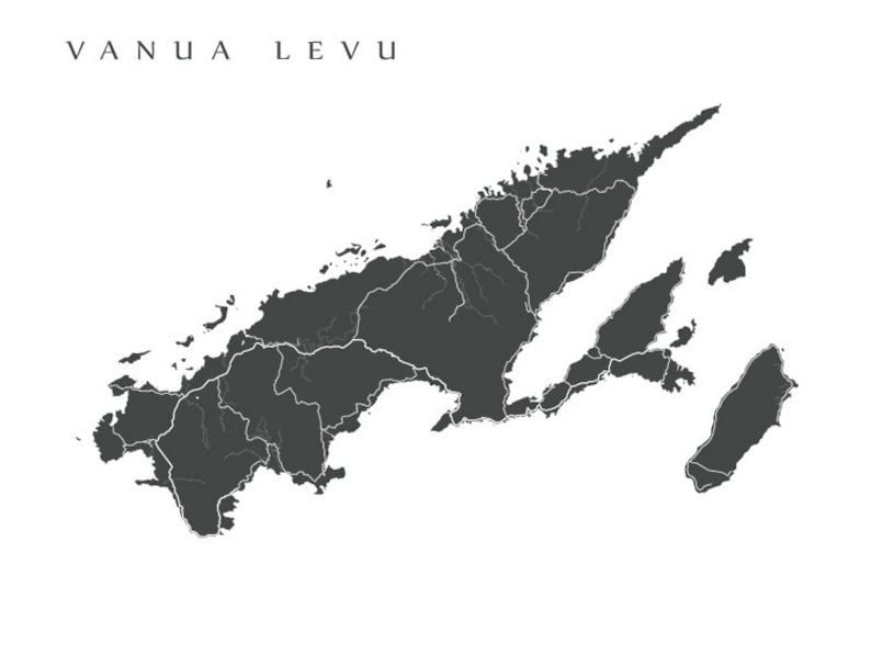 Vanua Levu Island Map Print - Etsy
