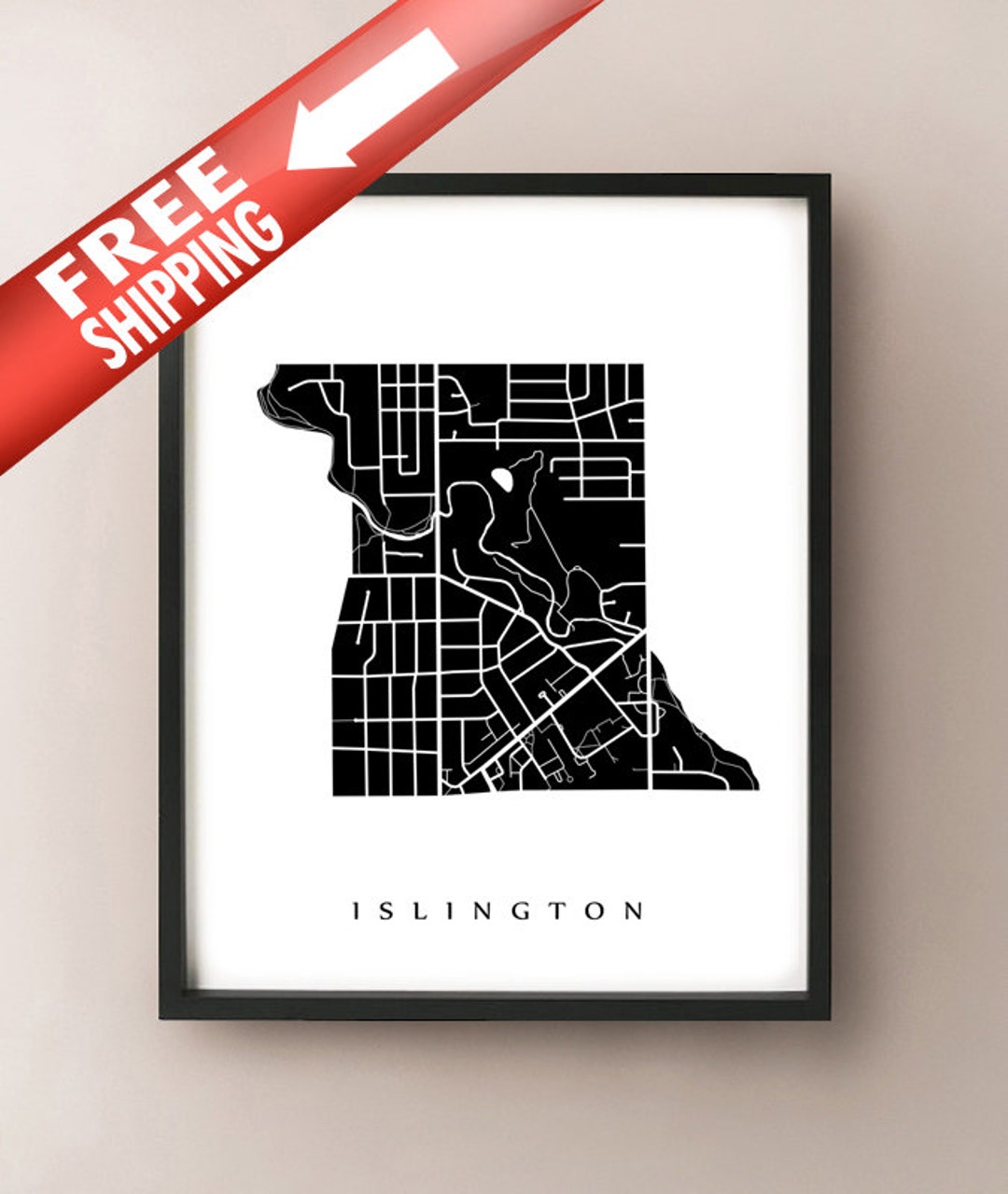 Islington Map - Toronto Neighbourhood Art Print - Etsy