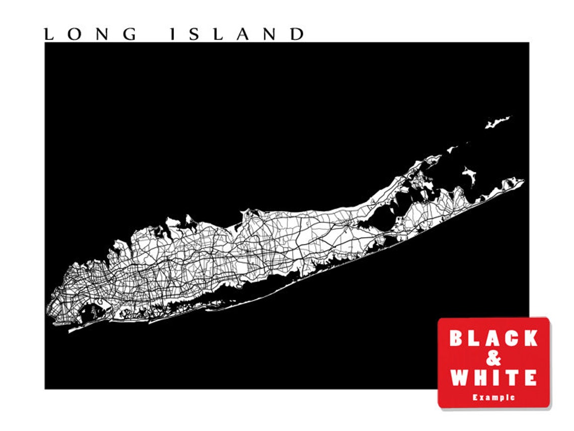 Long Island NY Map Print New York - Etsy