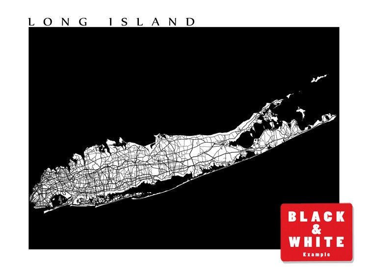Long Island NY Map Print New York | Etsy