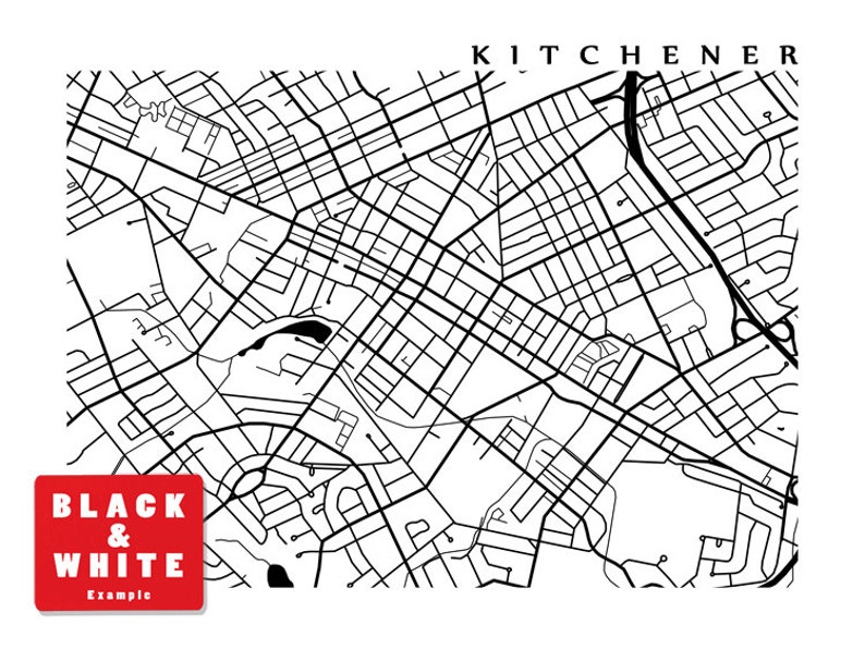 Kitchener Map Print Ontario Canada Art Poster - Etsy