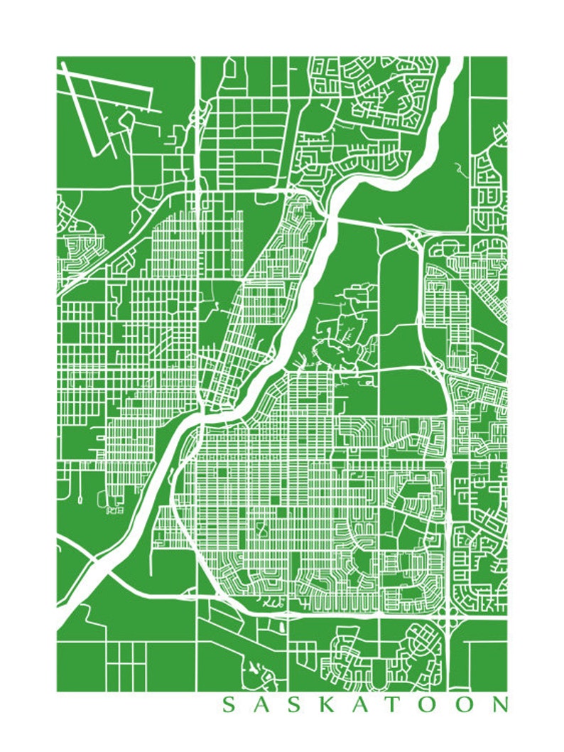 Saskatoon Map Print - Saskatchewan Poster - Etsy Australia