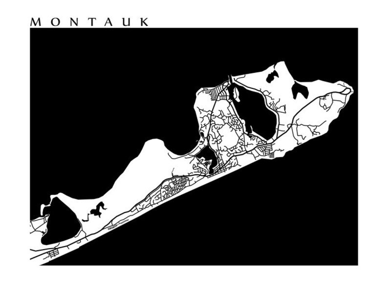 Montauk Map Print New York Poster - Etsy