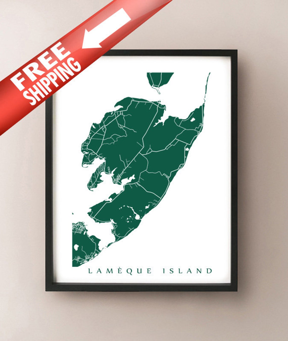 Lamèque Island Map New Brunswick Art Poster - Etsy