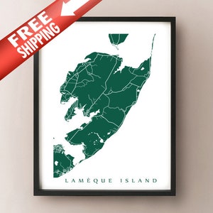 Lamèque Island Map - New Brunswick Art Poster - Etsy