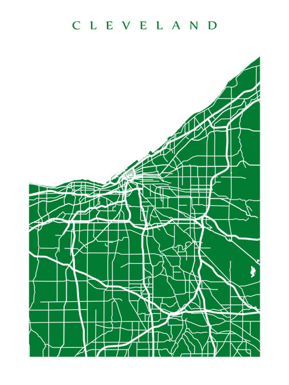 Cleveland Area Map - Etsy