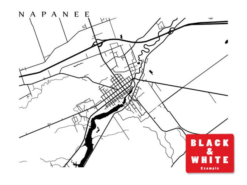 Napanee Map Ontario Poster Art - Etsy