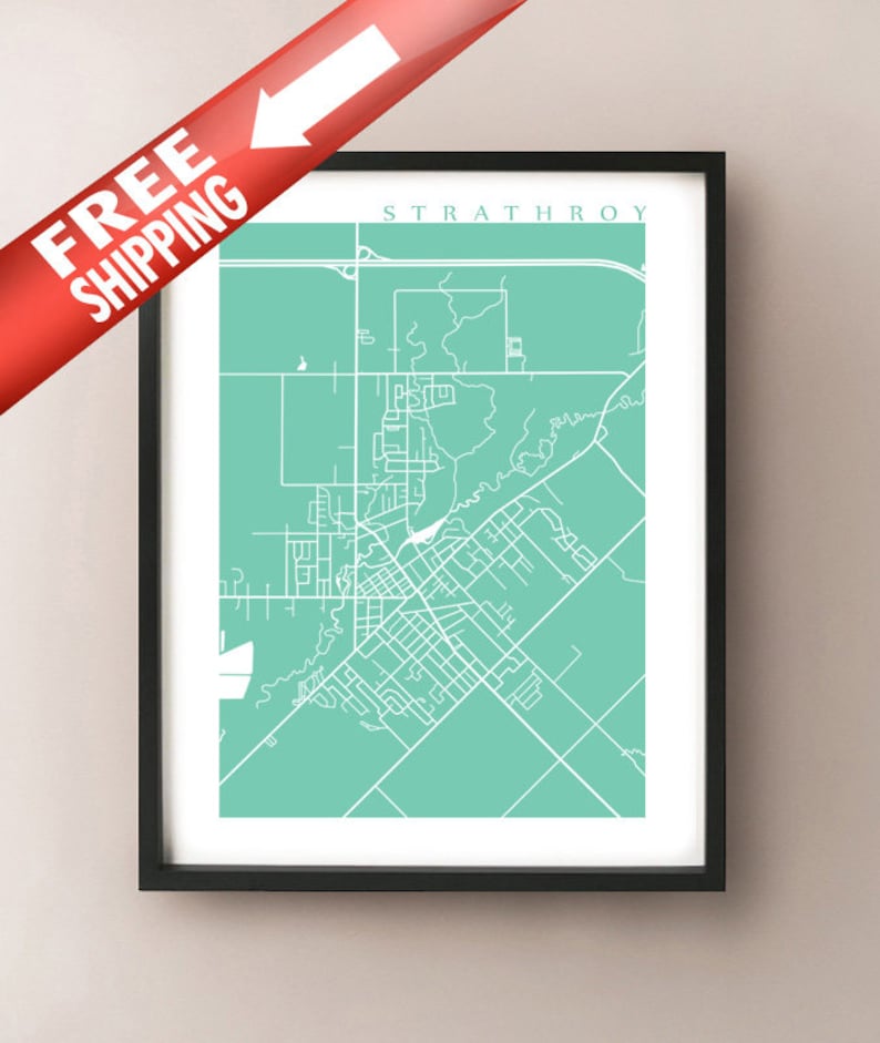 Strathroy, ON Map - Ontario Poster Art - Etsy