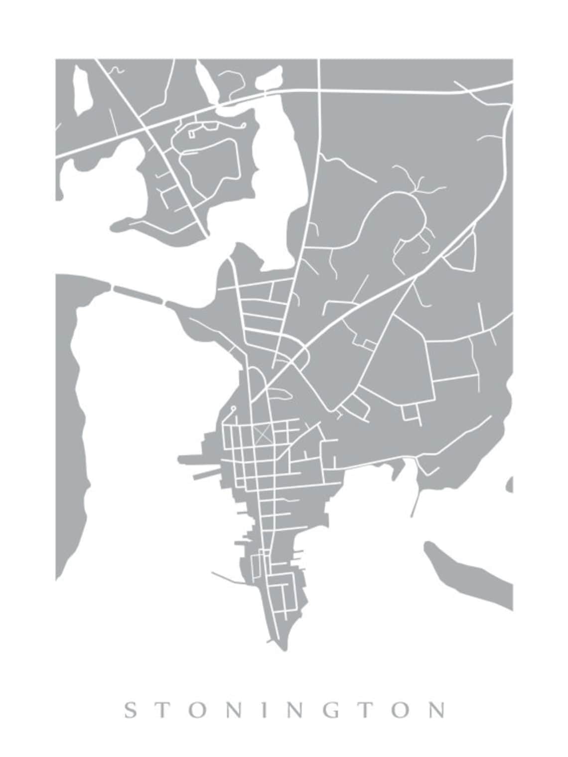 Stonington CT Map Print - Etsy