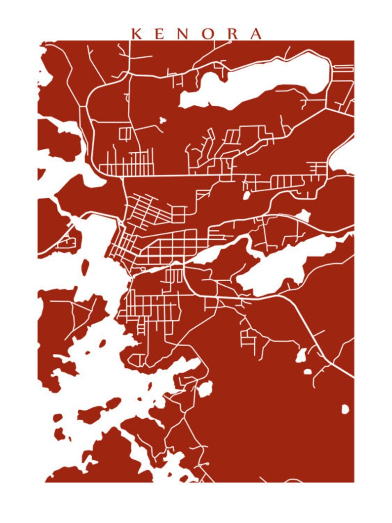Kenora, Northern Ontario Map Print - Etsy Canada