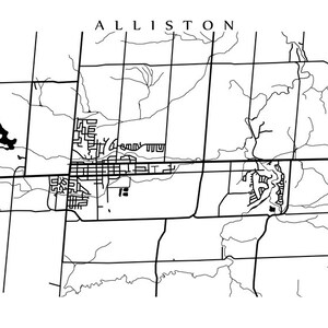 Alliston Map Art - Canada Wall Art - Ontario - Etsy