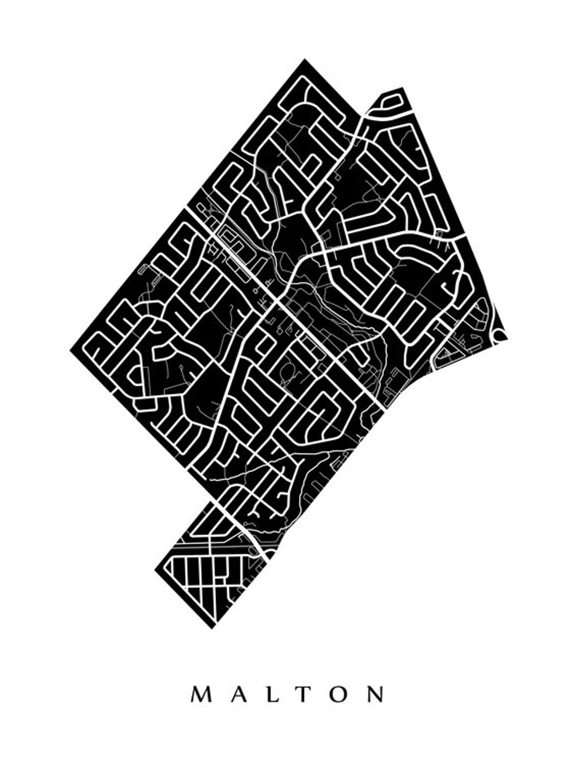 Malton Map - Mississauga, ON Neighbourhood Art Print - Etsy