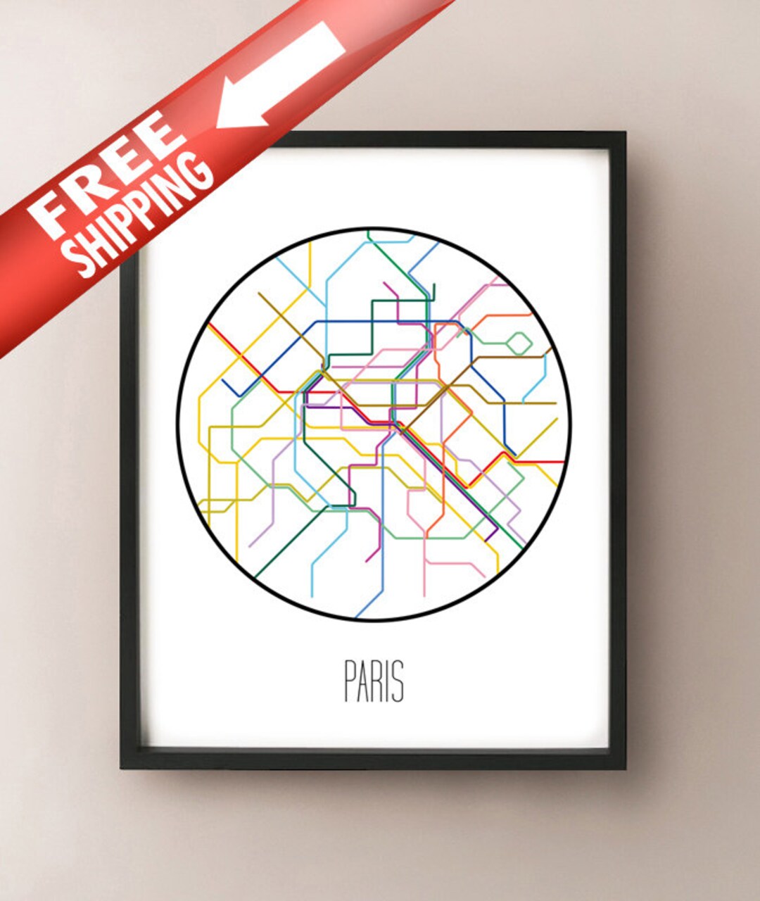 Paris, France - Minimalist Metro Subway Art Print - Paris Métro - Etsy