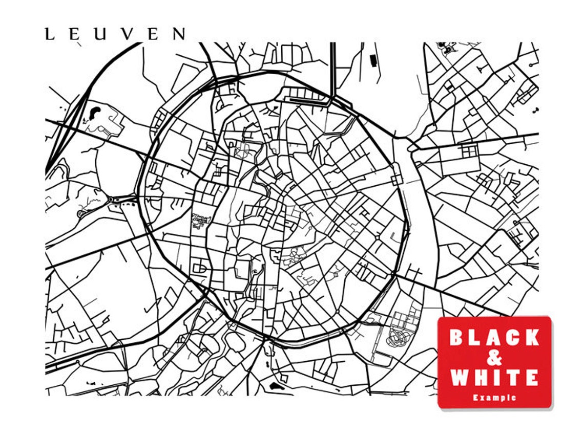 Leuven Map Print Louvain Belgium Poster | Etsy