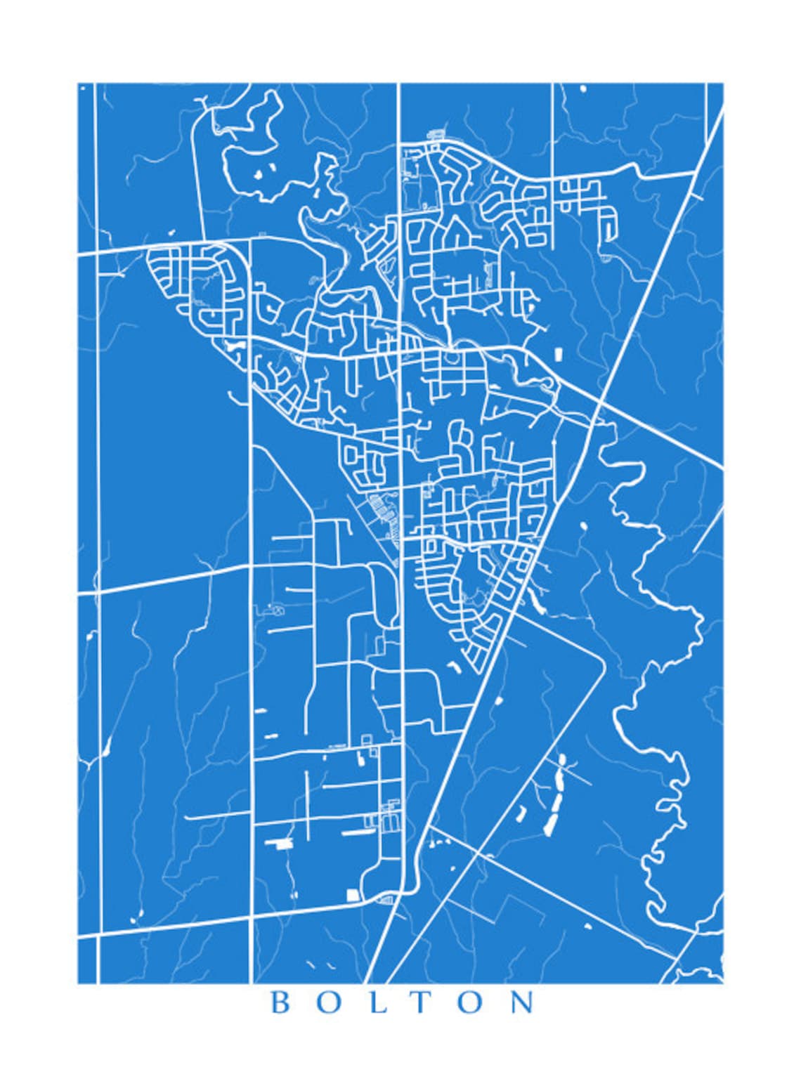 Bolton Map Ontario Poster Art - Etsy