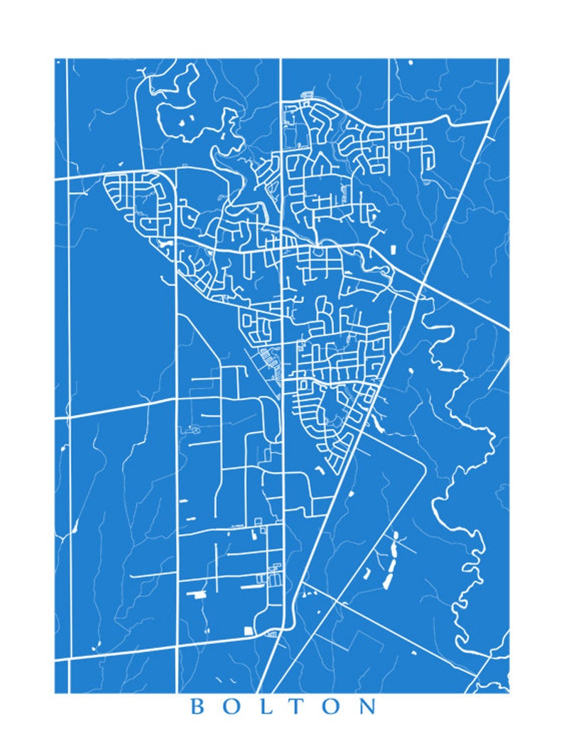 Bolton Map Ontario Poster Art - Etsy