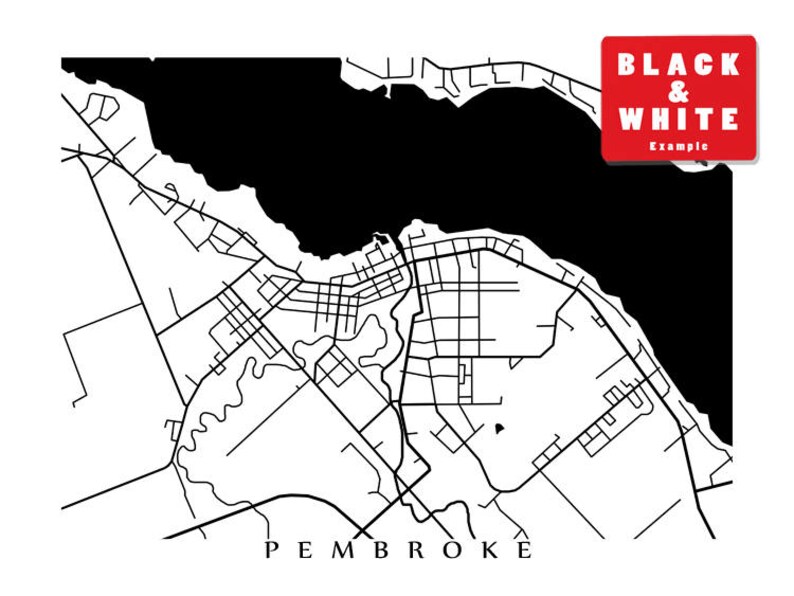 Pembroke ON Map Ontario Poster Art - Etsy