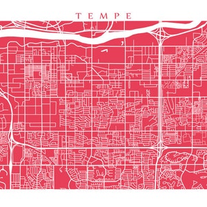 Tempe Map Print, Arizona State Modern Wall Art - Etsy
