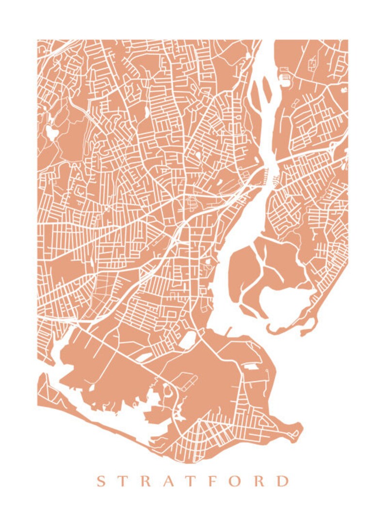 Stratford CT Map Print - Etsy