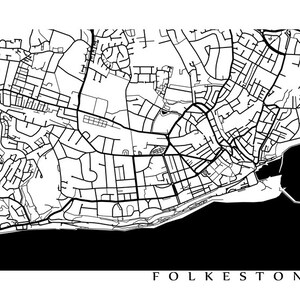 Folkestone Map Print - England Wall Art - Etsy