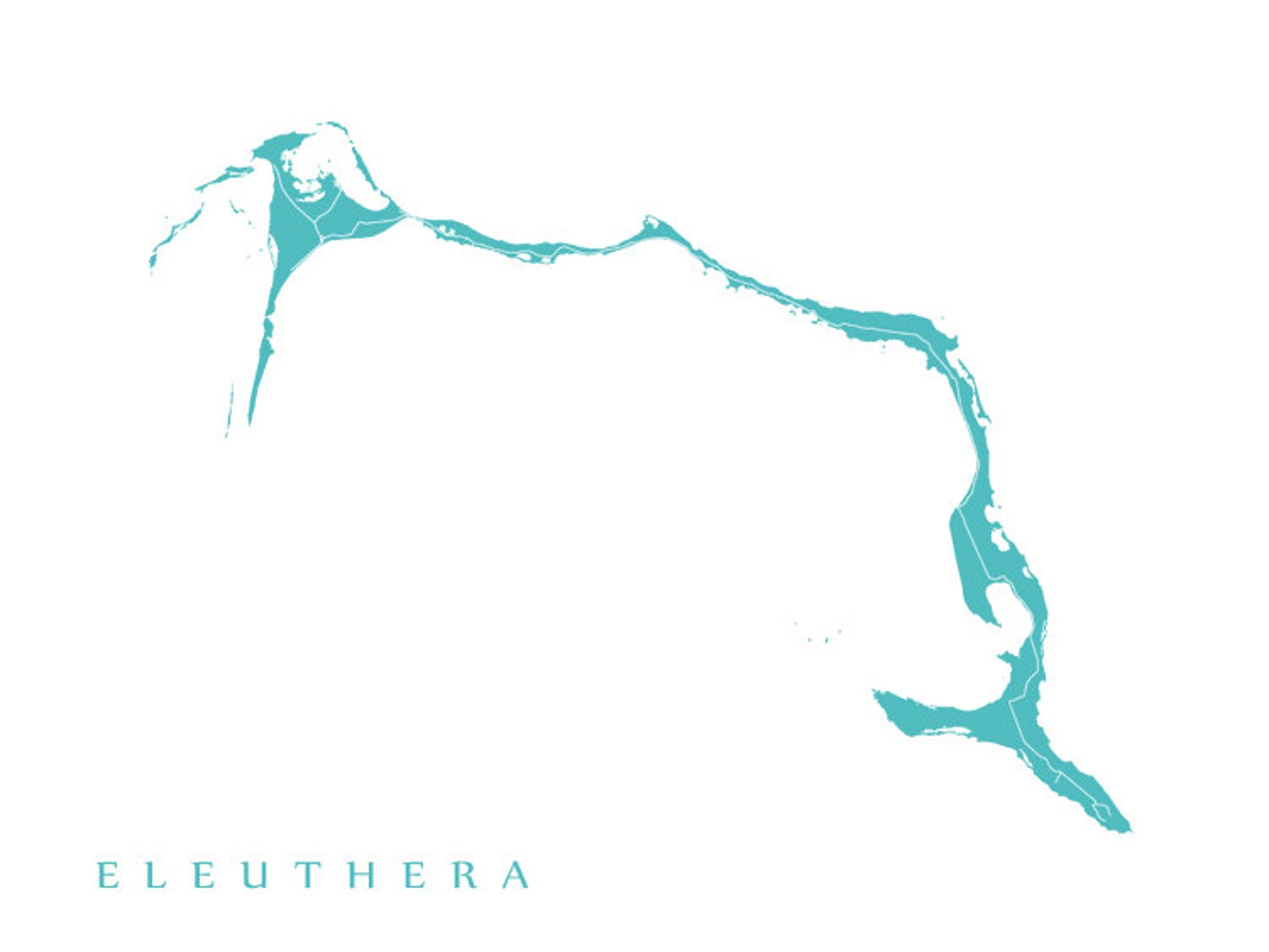 Eleuthera Island Map Print Bahamas - Etsy